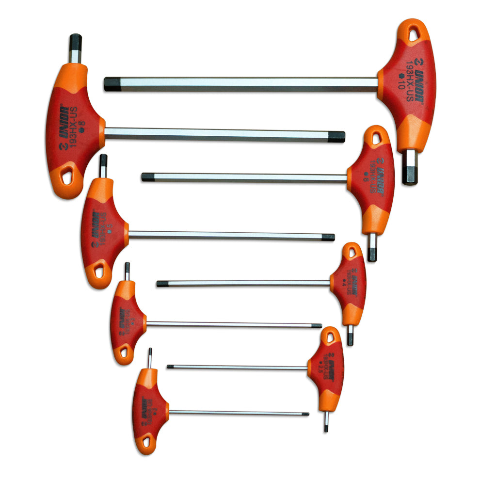 8-piece T-Handle Hex Set - 193HX-US – Unior USA